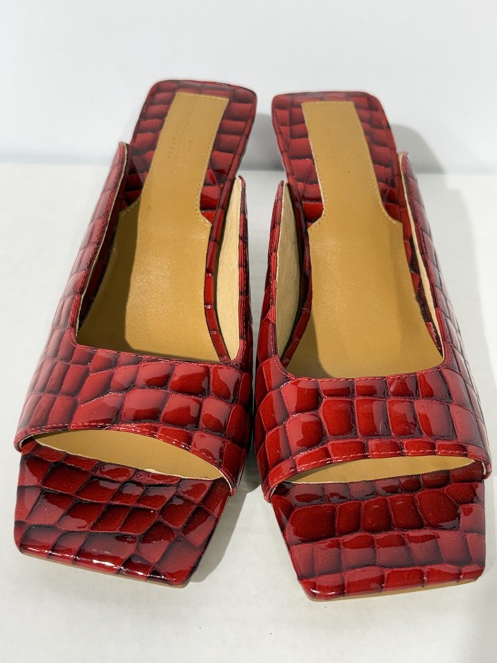 Jaggar The Label Women's Size 37 Red Progress Python Leather Flared ...