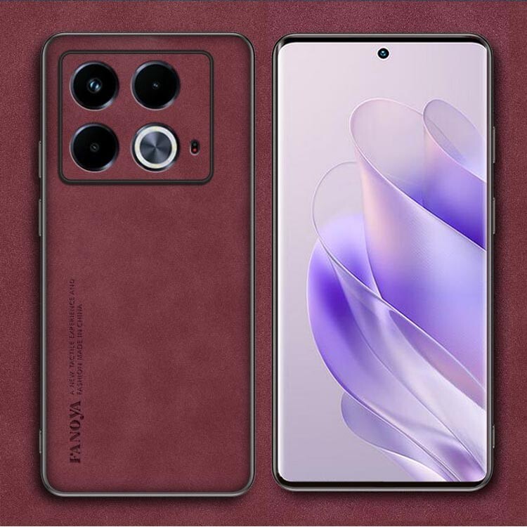For Infinix Note40 40Pro+ 5G Nubuck Leather Fabric Rubber Coated Hard ...