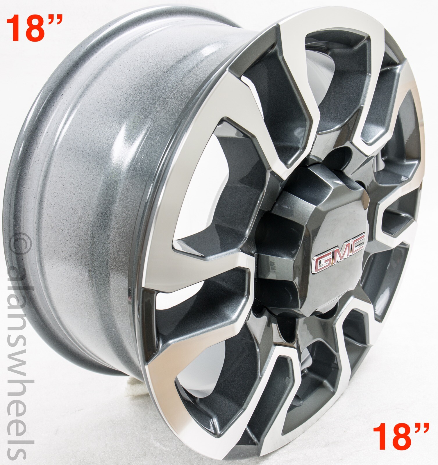 4 New GMC Sierra HD 2500 3500 HD Factory OEM Grey Machined 8 Lug Wheels ...