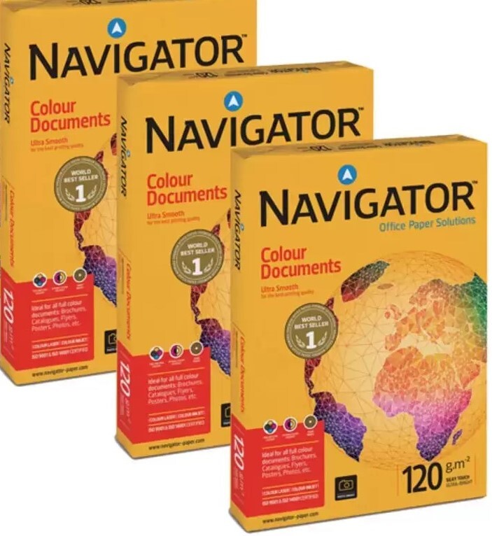 Navigator Colour Documents A4 120gsm Ream Printer Copier Paperwhite ...