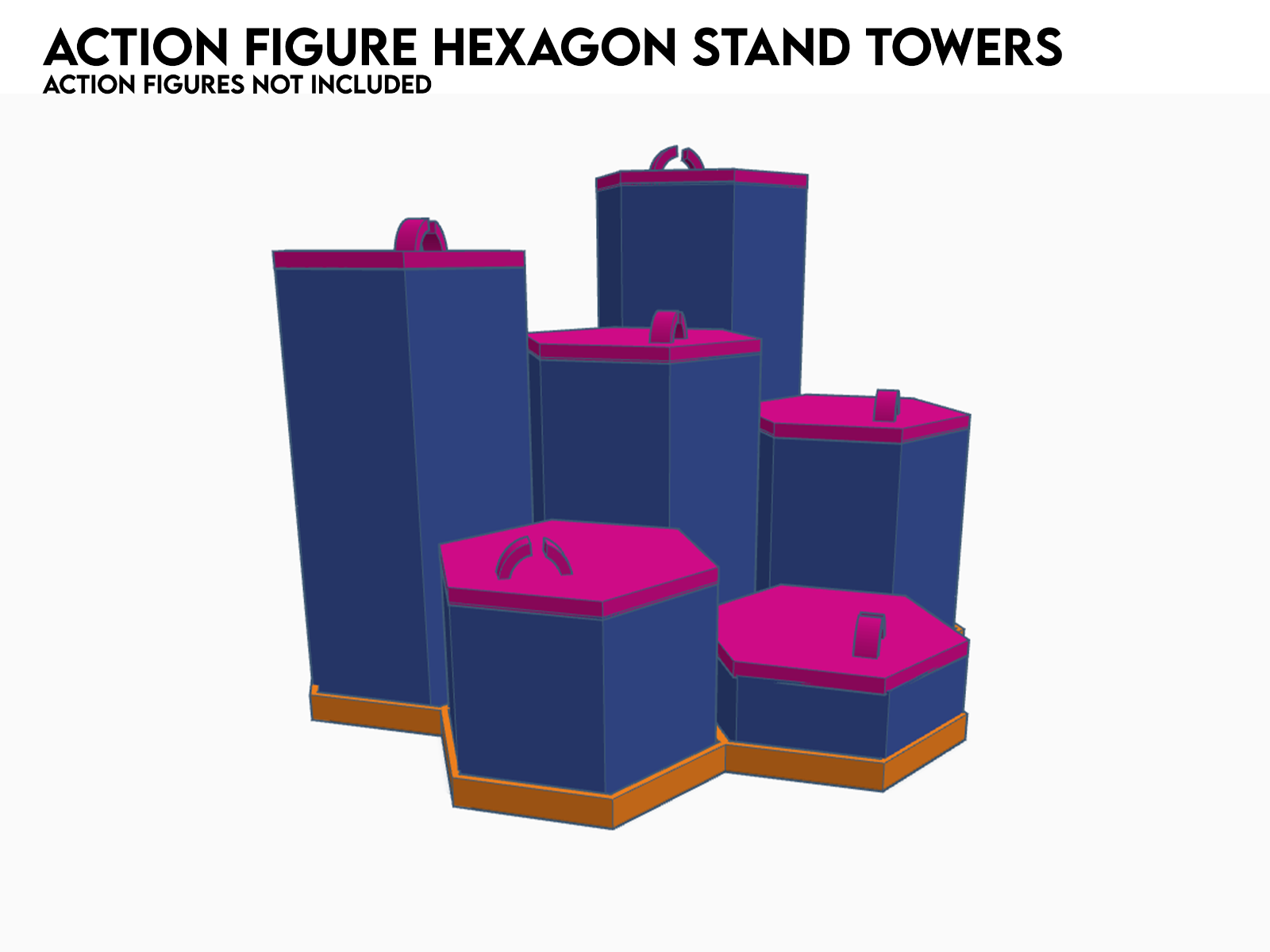 Action Figure Hexagon Stand Towers 3d Printed for Display 1/12 Scale | eBay