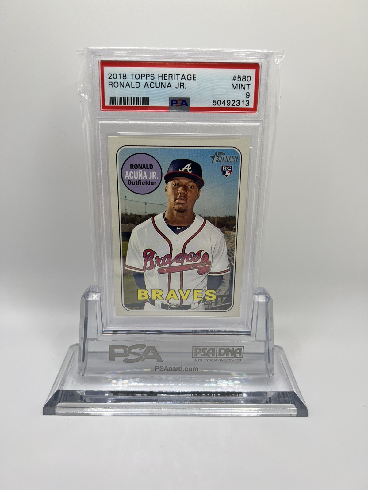 Ronald Acuna Jr. - 2018 Topps Heritage RC - #580 - Graded PSA 9 🔥 | eBay