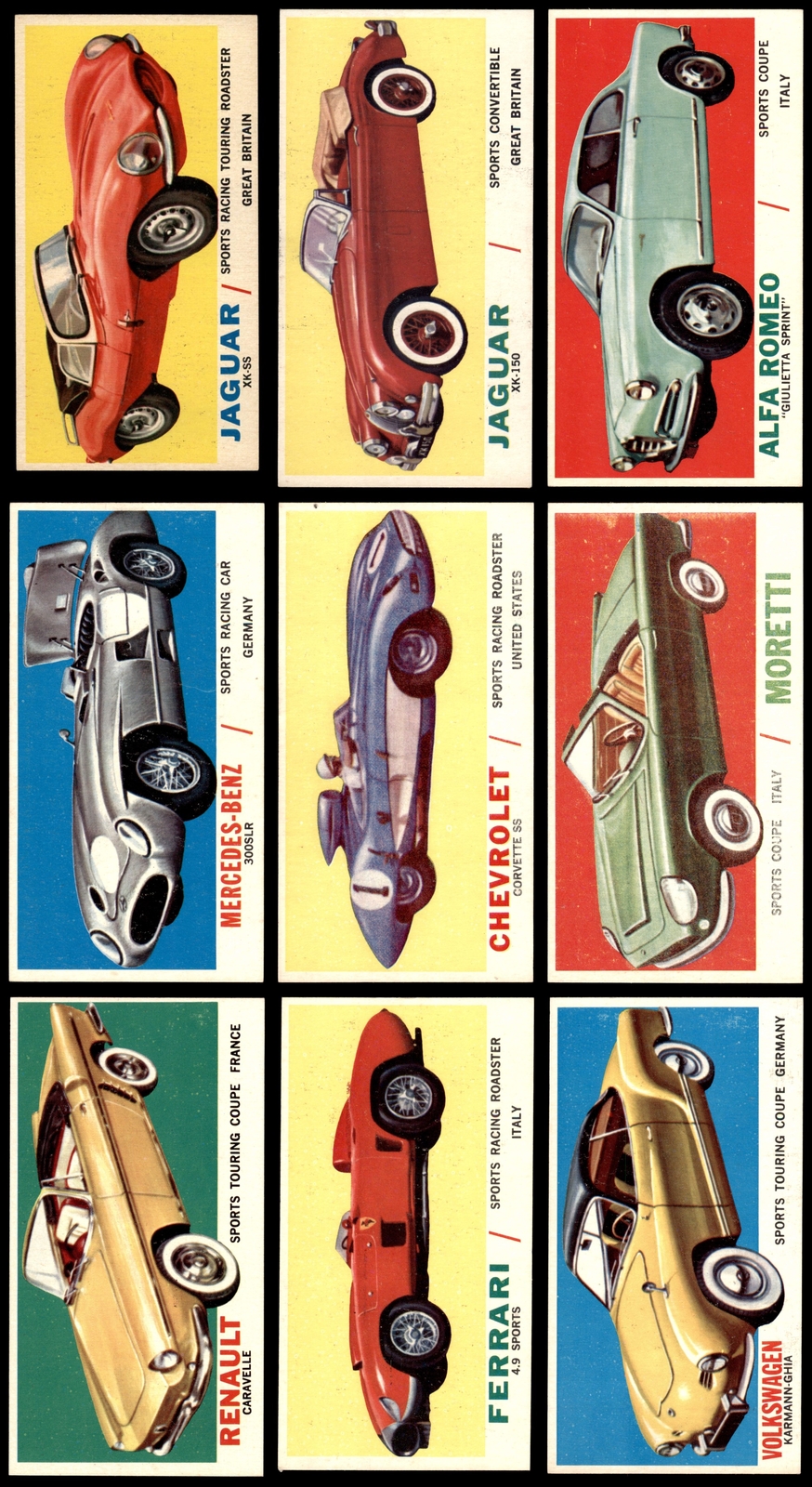 1961 Topps Sports Cars Complete Set - Premier 7.5 - NM+ | eBay