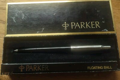 Vintage Parker Floating Ball Pen Black Barrel With Chrome Clip | eBay