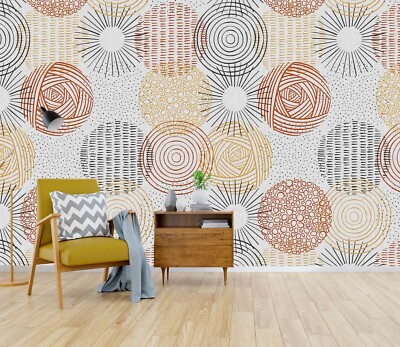 3D Circle Pattern KEP2585 Wallpaper Mural Self-adhesive Removable ...