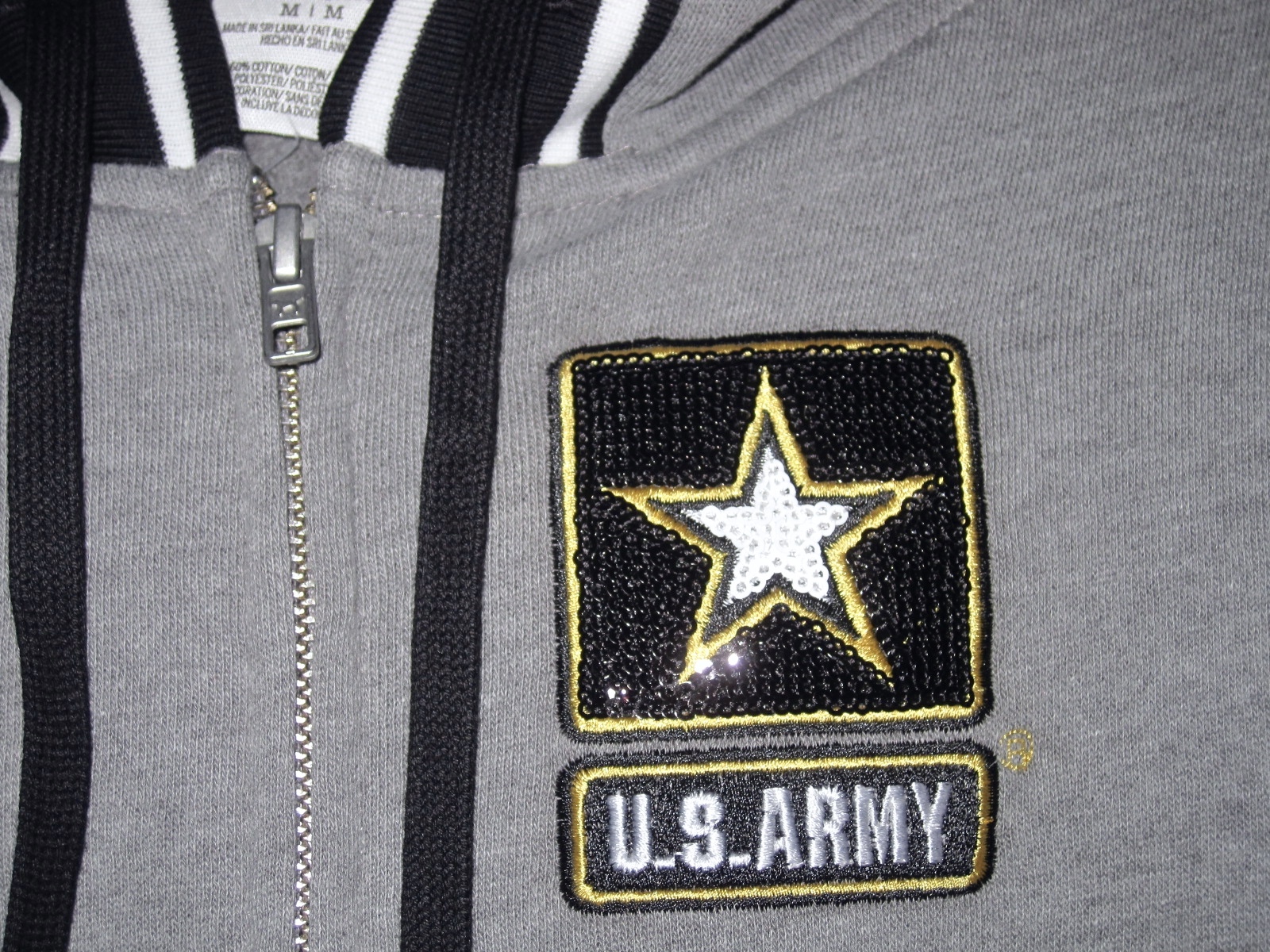 NWT VICTORIA'S SECRET PINK US ARMY BLING SEQUIN PERFECT ZIP UP HOODIE ...