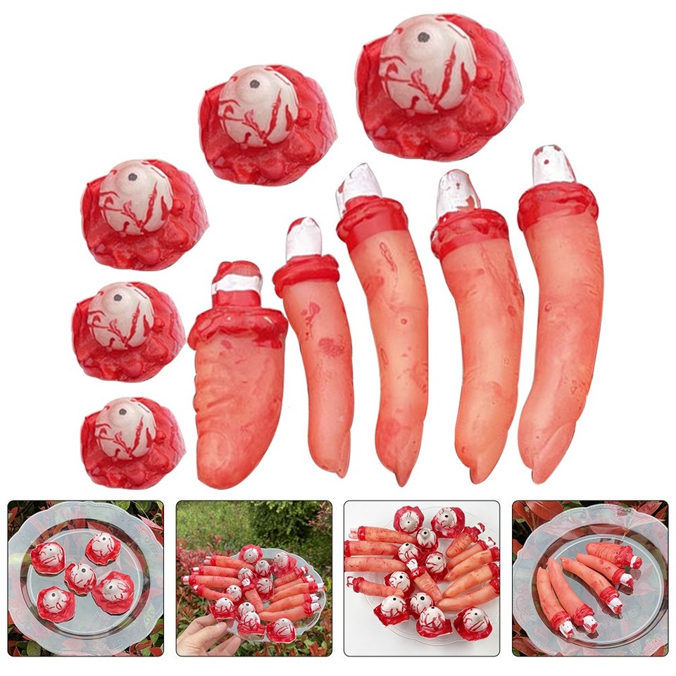 10pcs Realistic Severed Finger Eyeball Halloween Scary Prank Prop Party ...