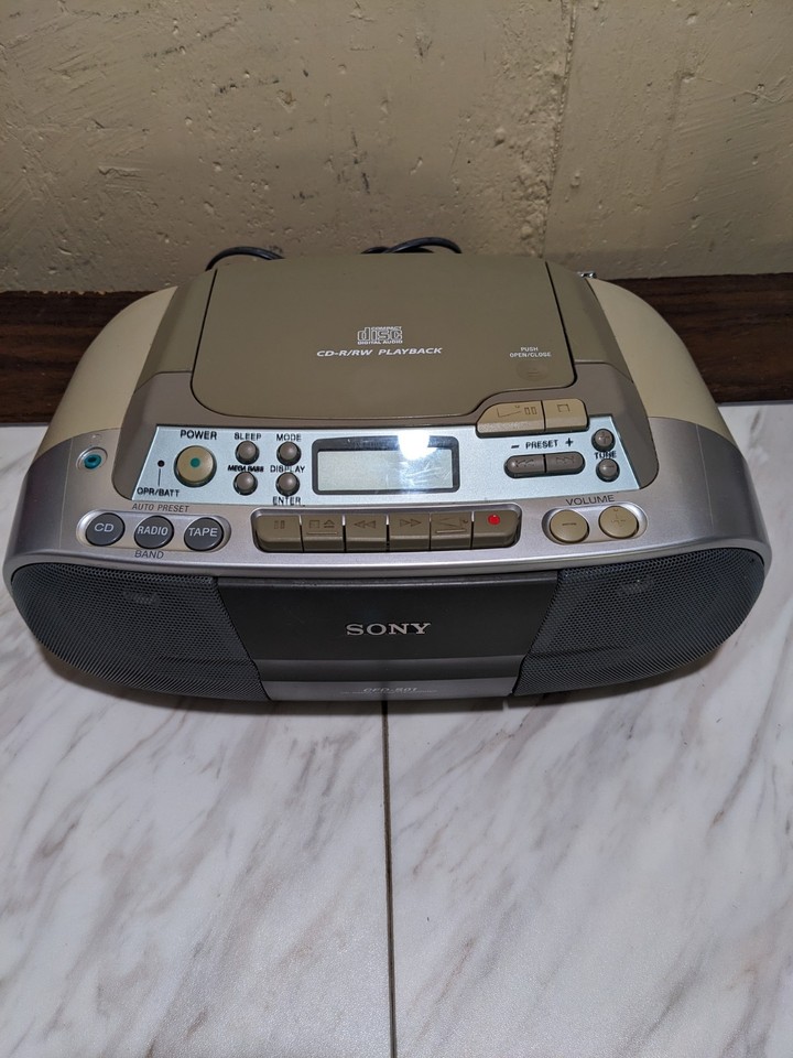 Sony CFD-S01 AM/FM Radio Cassette Recorder CD Player Boombox - Tested ...