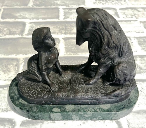 Vintage Signed G. FERRAD Statue Bronze Marble Base Can’t You Talk | eBay