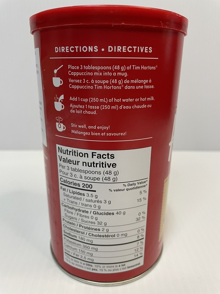 Tim Hortons French Vanilla Cappuccino Beverage Mix Instant Coffee 454g ...