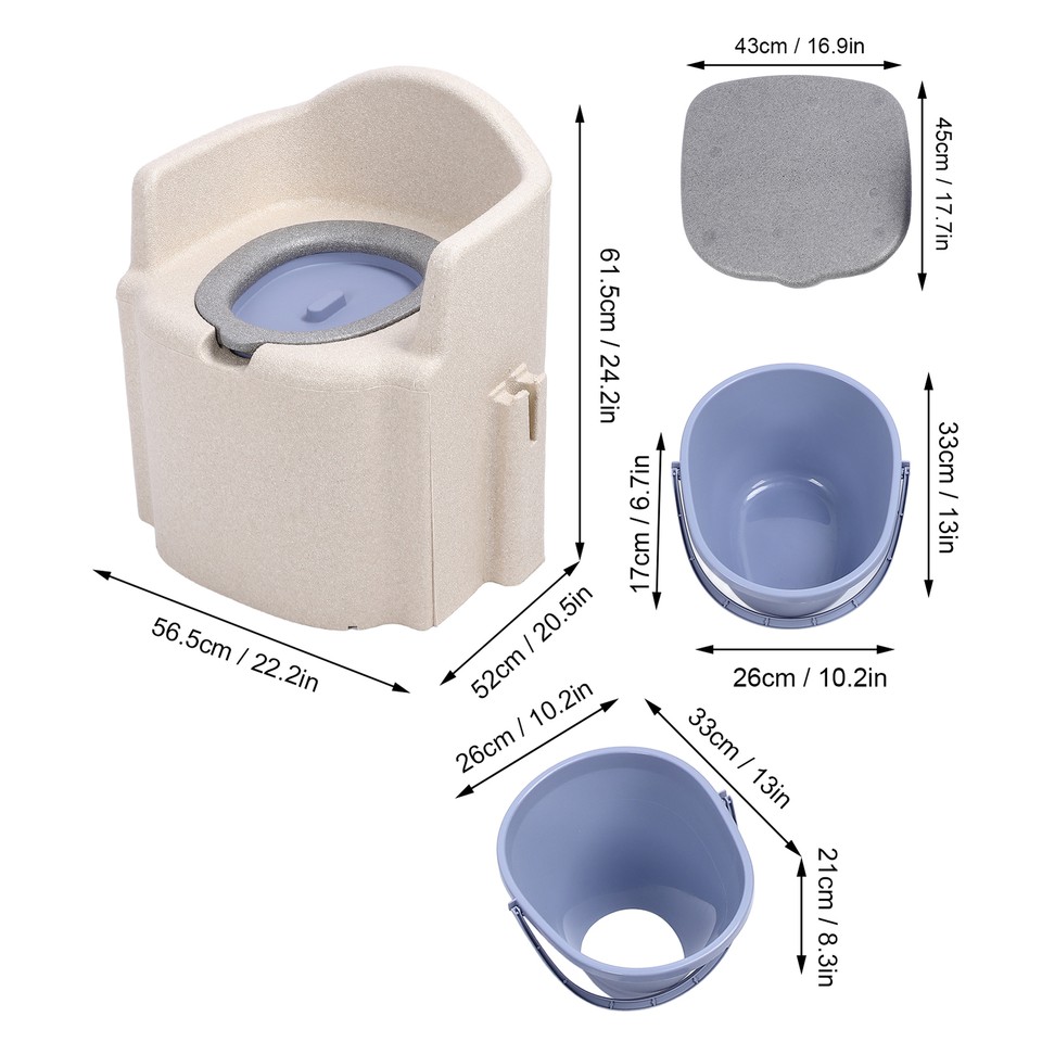 Bedside Commode Chair For Elderly Solid Hollow Bucket Soft Cushion ...