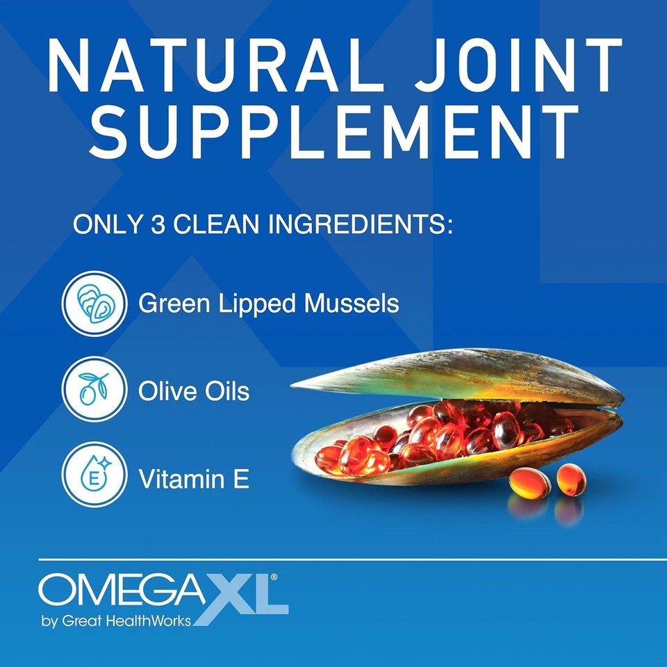 Omega XL Pack of 2 Natural Joint & Muscle Support 60ct Softgels, Exp 12 ...