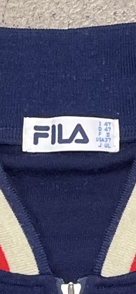 Vtg 1970’s Fila Settanta Borg Track Jacket Navy Red Wool Rare Model USA ...