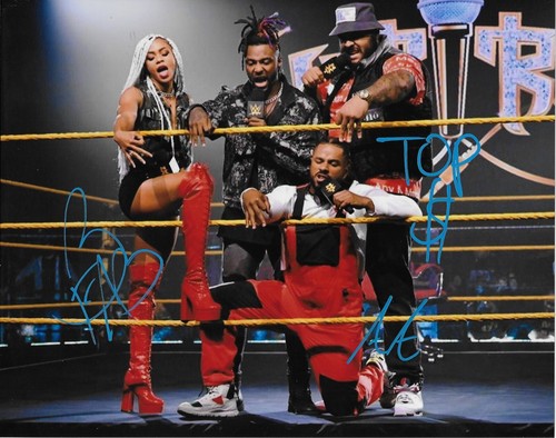 Auto. Wrestling Hit Row Ashante Adonis Top Dolla B-Fab Signed WWE 8x10 ...