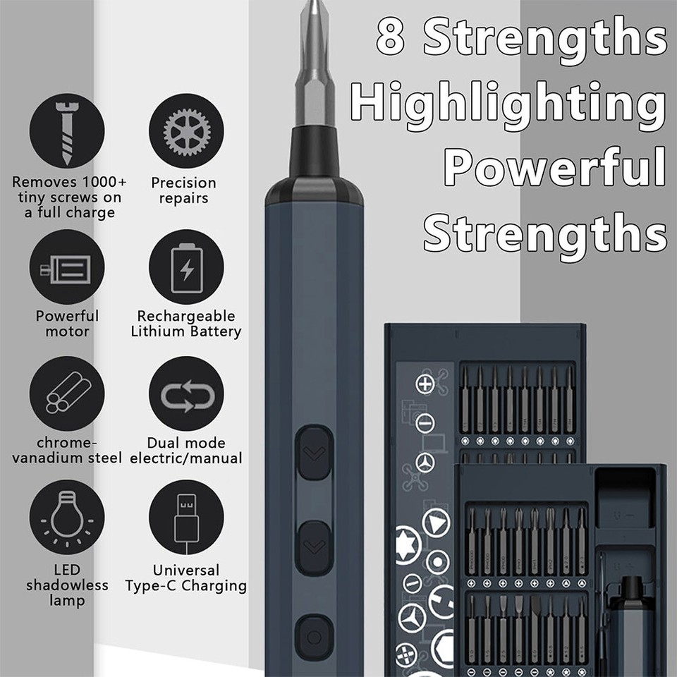 68 In 1 Cordless Electric Screwdriver Kit Mini Power Precision ...