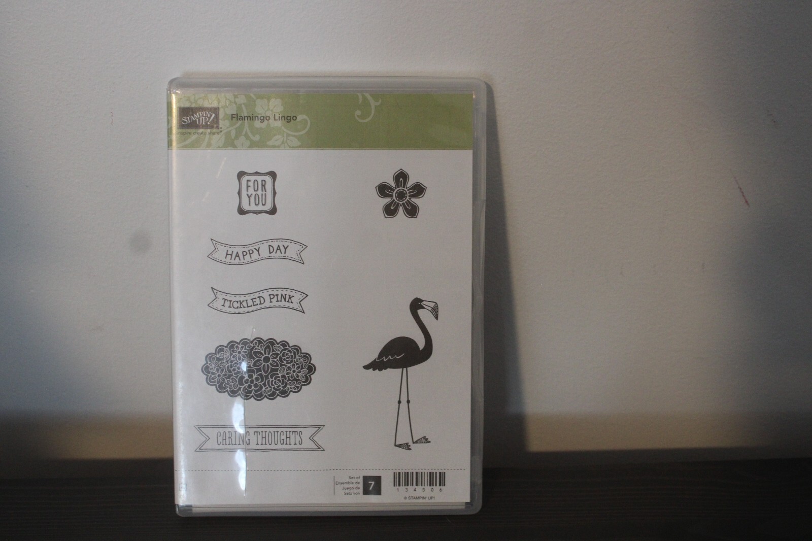 NEW Stampin Up FLAMINGO LINGO TICKLED PINK HAPPY DAY Rubber Stamp Set V ...
