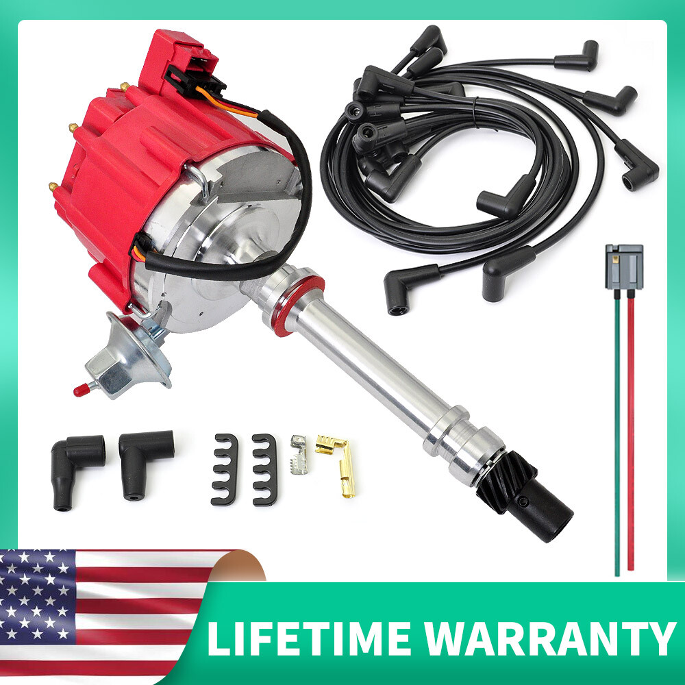 HEI Distributor +Wire +Pigtail for Chevy w/65K Volt 9000RPM 350 454 SBC ...