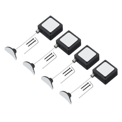 4 Pcs Square Retractable Remote Control Tether Pause 3.3 Ft, Black ...