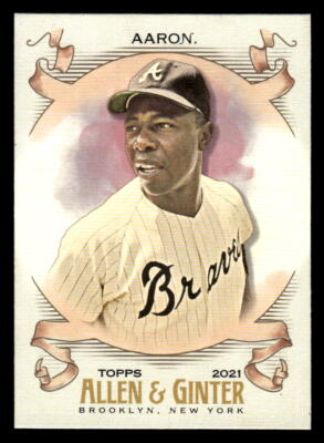 2021 Topps Allen & Ginter Hank Aaron #1 Atlanta Braves Baseball Card | eBay