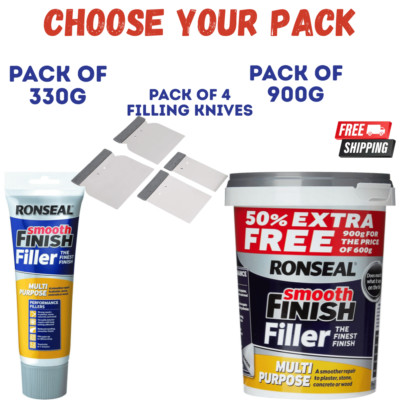Ronseal Smooth Finish Filler 330g, 900g White - Ready Mixed Multi ...