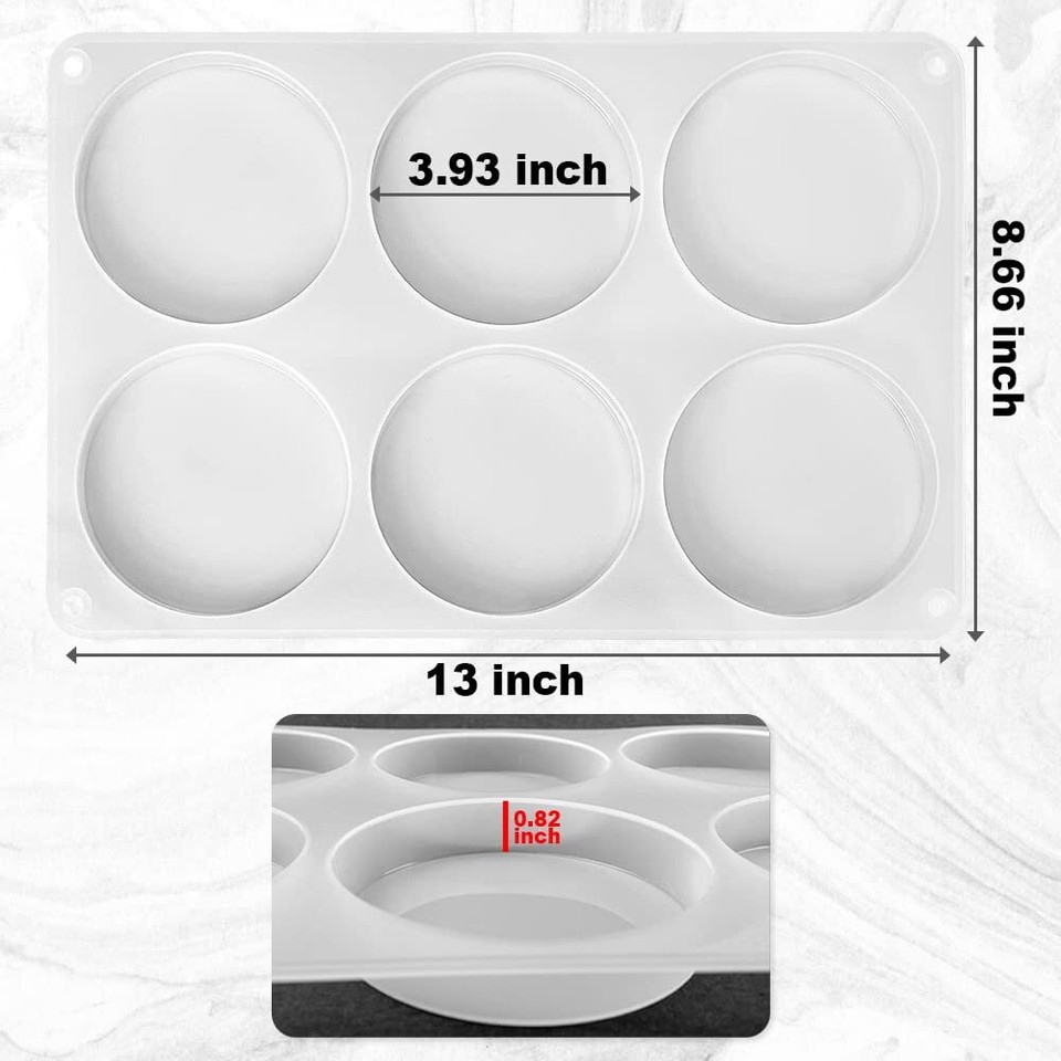 6-Cavity Deep Round Coaster Molds 4 Inches Coaster Silicone Molds ...