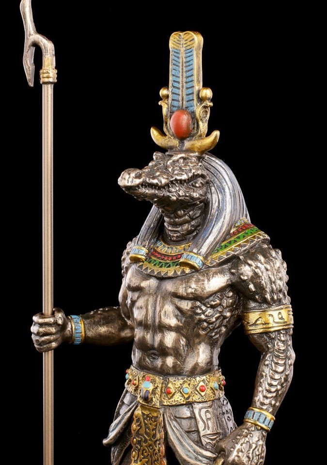Sobek Figur - Altägyptischer Gott mit Krokodilkopf - Ägyptischer Gott ...