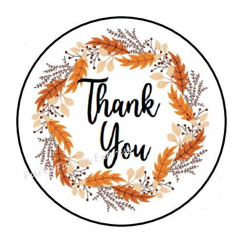 THANK YOU FALL WREATH ENVELOPE SEALS LABELS STICKERS PARTY FAVORS | eBay