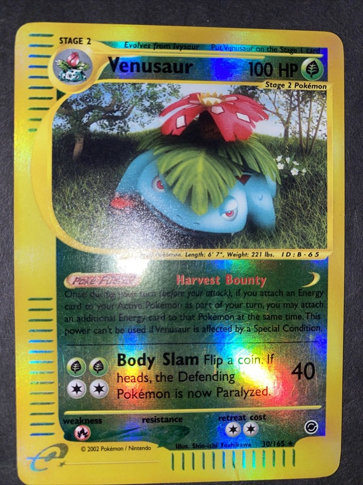 Venusaur 030/165 Expedition Base Set Reverse Holo E READER Vintage ...