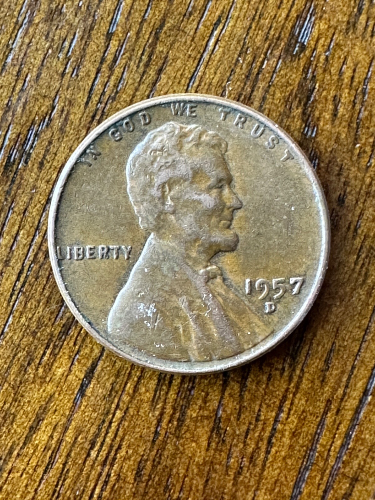 1957 D wheat penny error - L on rim error, B and R Error | eBay