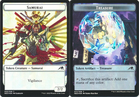 MTG Kamigawa Neon Dynasty - Samurai 2/2 & Treasure [Token] (Foil) | eBay