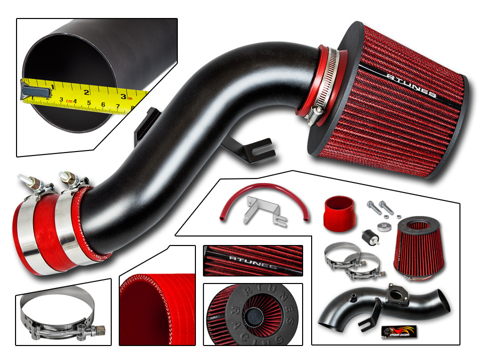 RTunes V2 For 2003-2008 Matrix XR XRS 1.8L Short Ram Air Intake Kit+RED ...