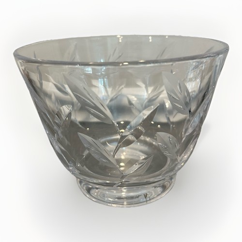 Stuart Crystal Bowl Leaf Cut Design Footed Marked England 6.5x4 ...