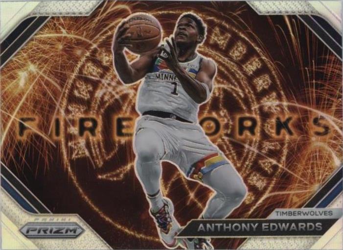 2023-24 Panini Prizm - Fireworks Anthony Edwards #11 Silver Prizm for ...