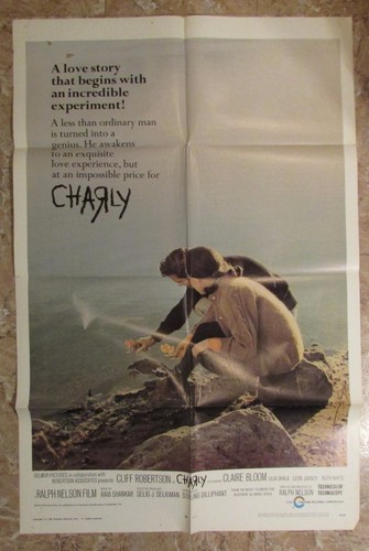 1968 CHARLY Original 1-SH Movie Poster VG+ 4.5 Cliff Robertson Claire ...