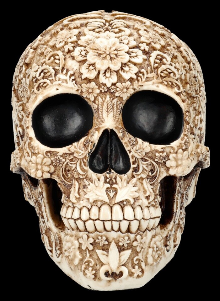Teschio - Flower Skull - Fantasy Gotico Teschio Ornamento Figura Fiori ...