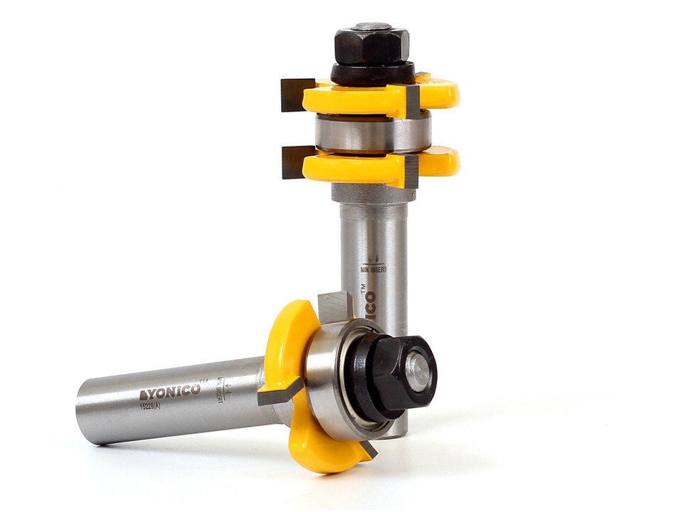 3/4" 2 Bit Tongue and Groove Router Bit Set - 1/2" Shank - Yonico 15228 ...