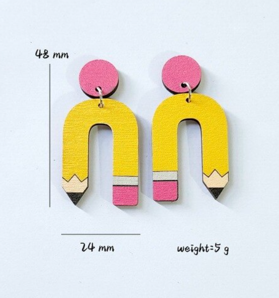 *CLEARANCE* Pencil Earrings - Teacher Gifts - Back to School - Student ...