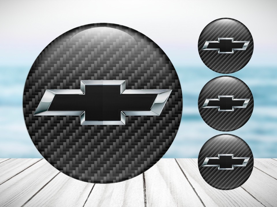 4x Center Wheel Cap Decals Silicone Chevrolet Emblem Rims Logo Stickers ...