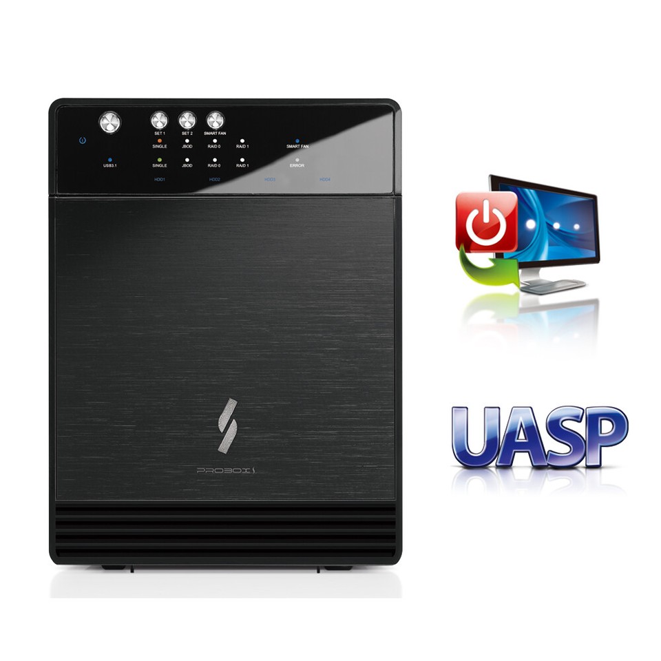 Mediasonic Raid 4 Bay Hard Drive Enclosure USB Hub USB 3.2 Gen 2 10Gbp ...