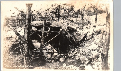 WW1 PILL BOX BACK END real photo postcard rppc europe war bunker camo ...