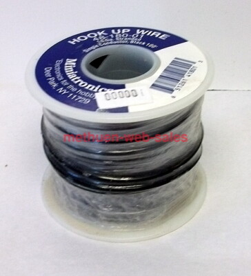 Miniatronics~#48-180-01~Black~100' Hook Up Wire~18 AWG Stranded~Single ...