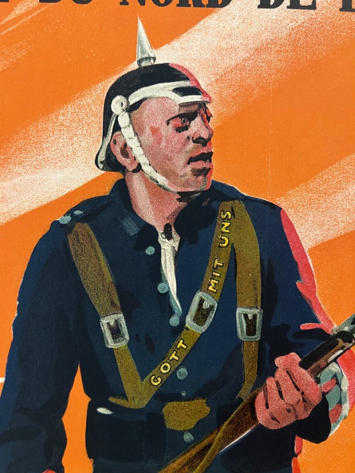 WWI WW1 Original War Poster Remember Belgium France Anti German Hun ...