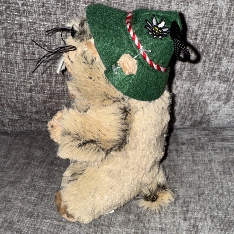 Yodeling Alpine Marmot Plush Wearing Green Hat Stuffed Animal 6” Works ...