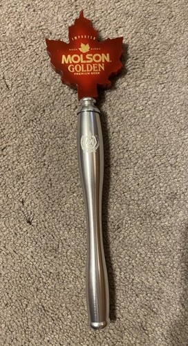 Molson Canadian Lager Beer Tap Handle Metal Red Maple Leaf Advertising ...