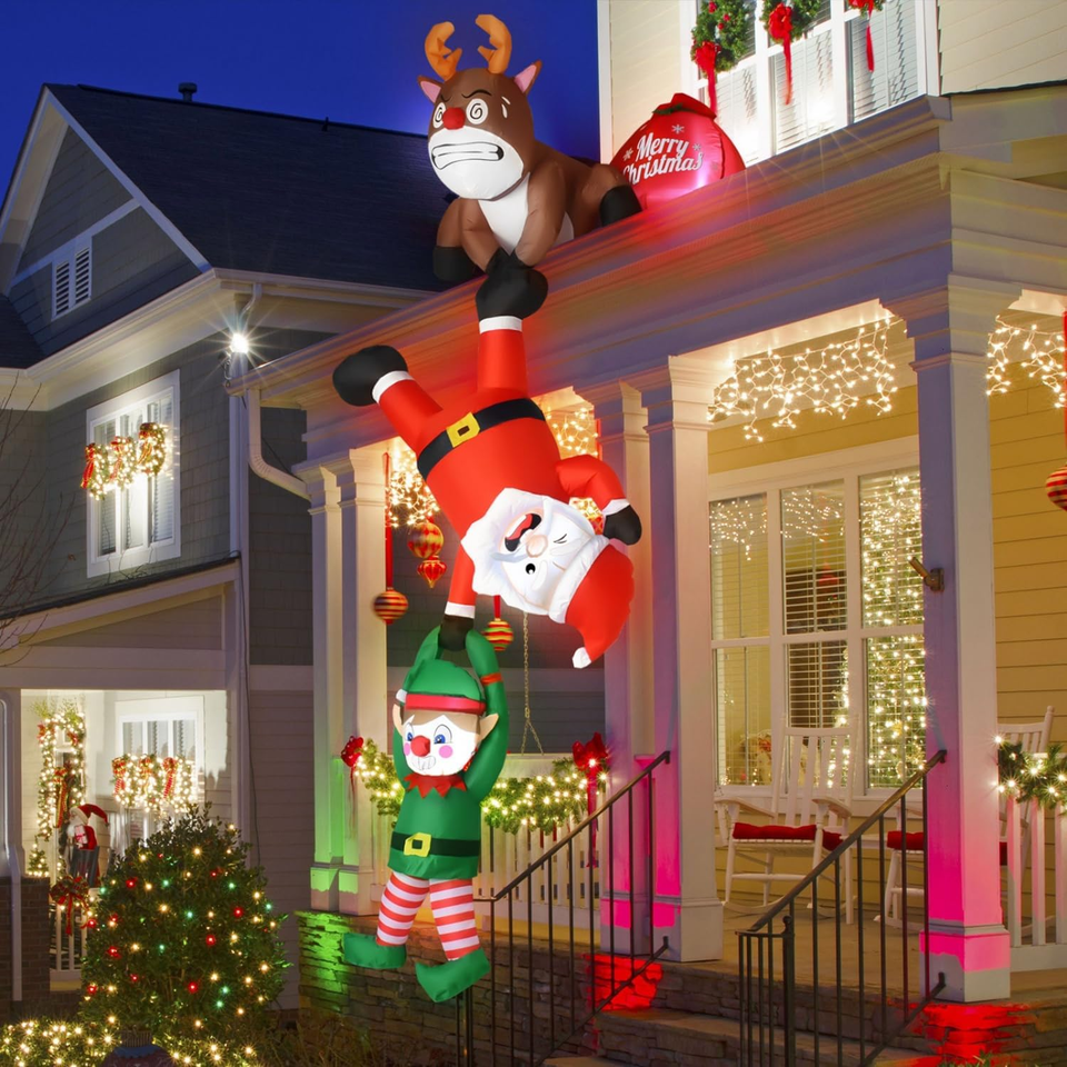 8FT Hanging Christmas Inflatable Outdoor Decoration, Christmas ...