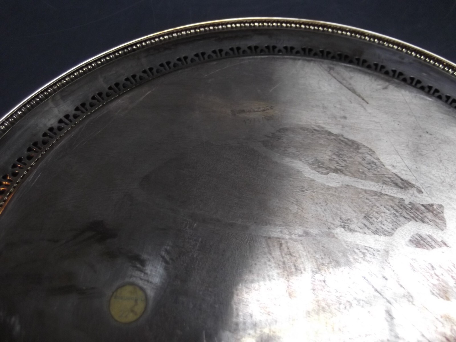 VINTAGE SILVER WM ROGERS TRAY 12" DIAMETER X 3/4" H 4371 EAGLE STAR | eBay