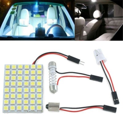 Car Interior Dome Panel White LED Light 48 SMD 5050 Lamp T10 Festoon ...