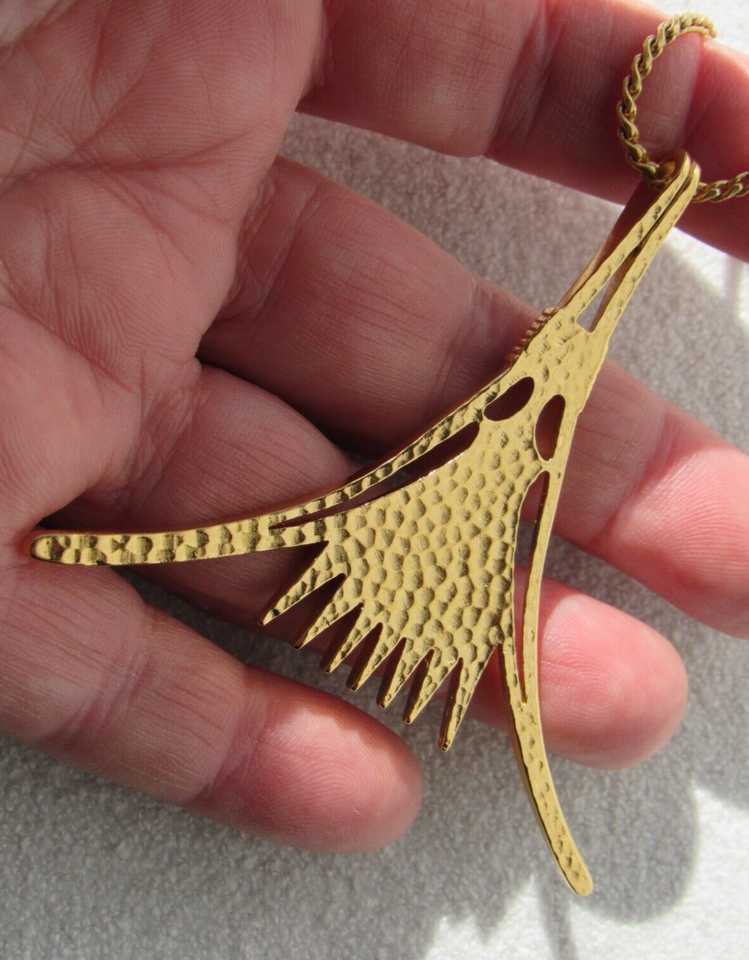 Vintage D'Orlan Bijoux Goldtone Eqyptian Revival Papyrus Pendant ...