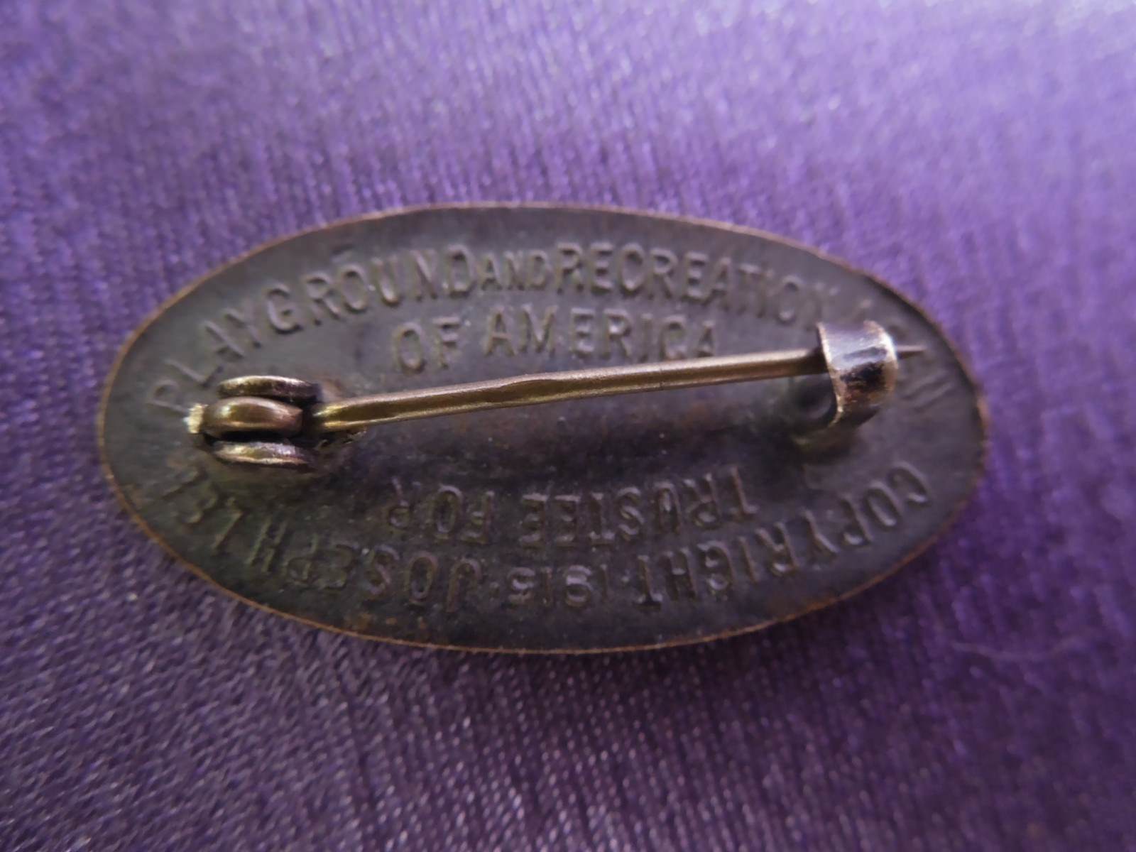 Antique 1915 PRAA Playground & Recreation Association of America Pin ...