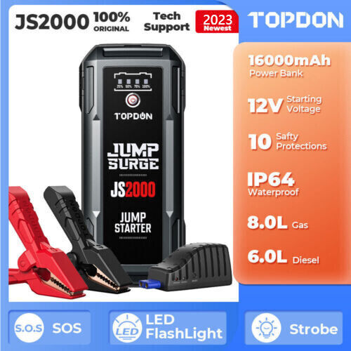 TOPDON JS2000 Démarreur de voiture Jump 16000mAh Chargeur Booster Powerbank | | eBay